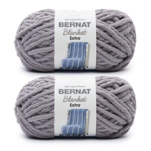 Bernat Blanket Extra Vapor Gray Yarn - 2 Pack of 300g/10.5oz - Polyester - 7 Jumbo - 97 Yards - Knitting/Crochet