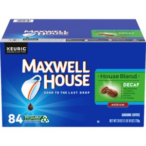 Maxwell House Decaf House Blend Medium Roast and Breakfast Blend Light Roast K-Cup Coffee Pods (84 ct Box)