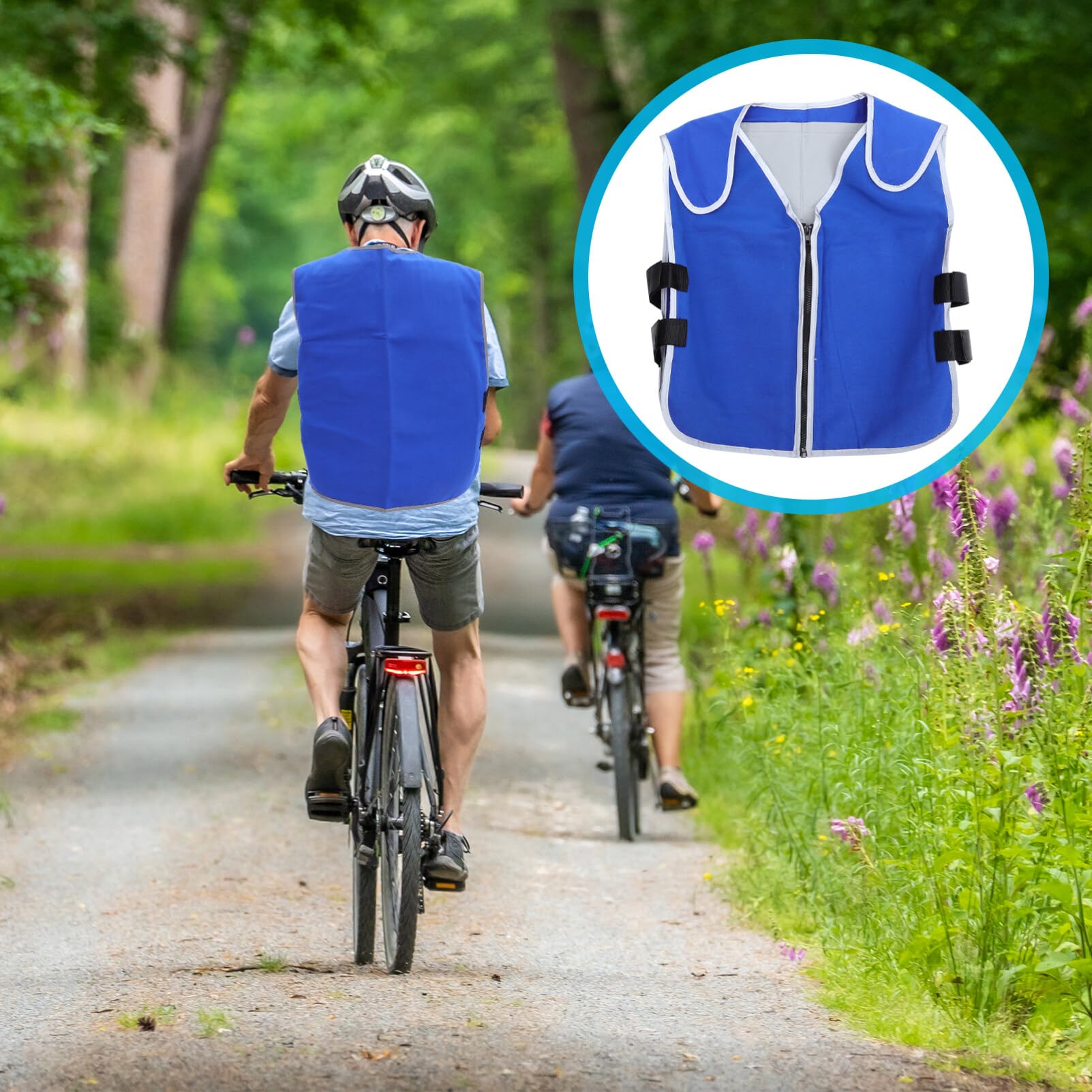 FAVOMOTO Practical Cooling Vest - for Summer Activities like Fishing, Cycling, Running, Cooking, Gardening, and Motorcycling - Includes 20 Ice Packs for Men, Women, and Teens