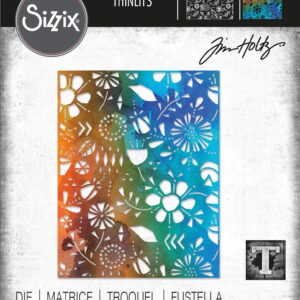 Sizzix Thinlits Die Folk Flowers by Tim Holtz, 665363, Multicolor