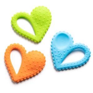 special supplies teether heart spoon oral motor therapy tools, textured stimulation and sensory input treatment for babies and toddlers, bpa free silicone, dual use spoon plus teether