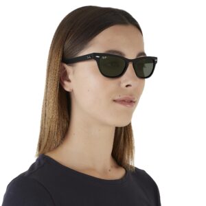 Ray-Ban RB2201 Laramie Square Sunglasses, Black/Green, 54 mm