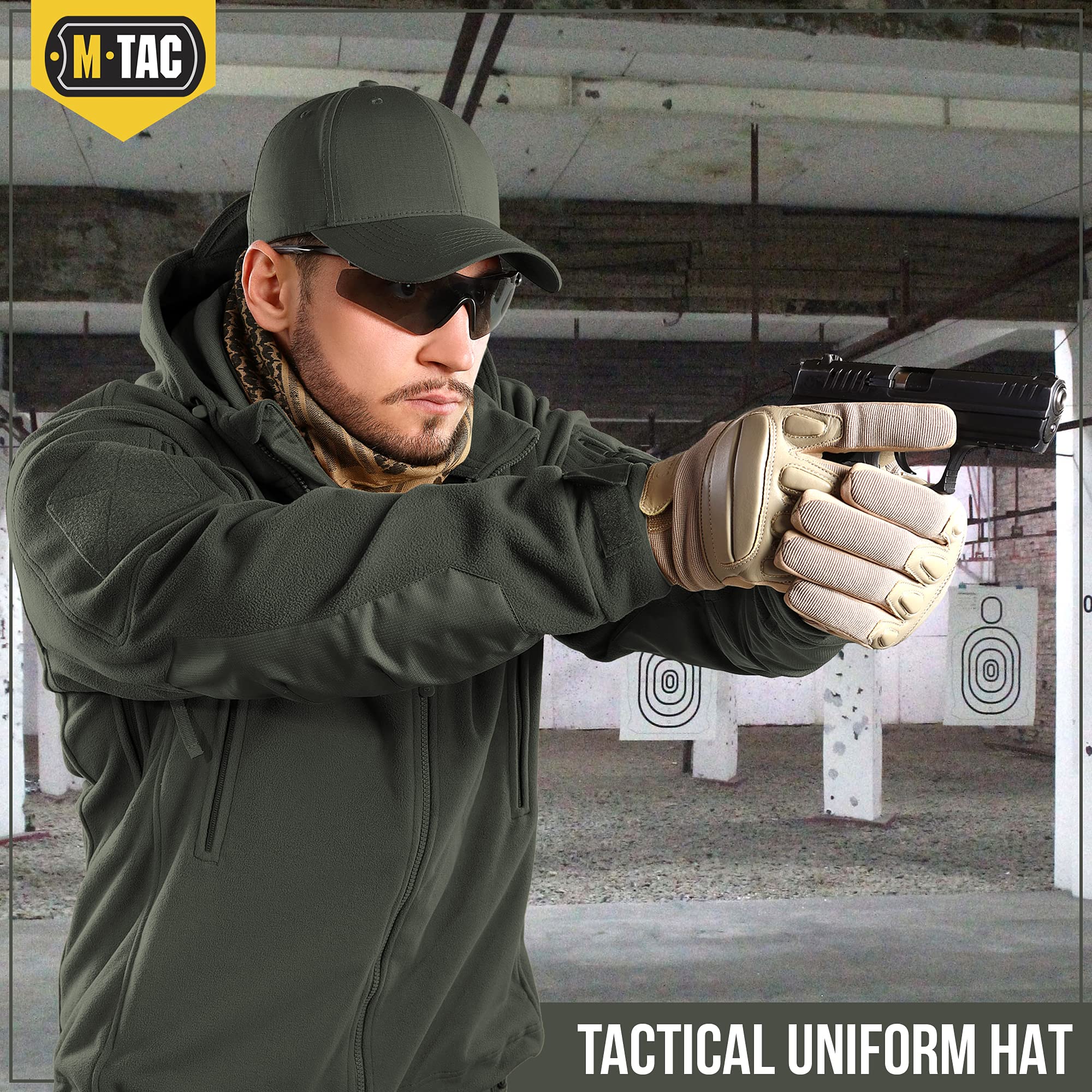 M-Tac Tactical Baseball Cap - Adjustable Plain Workout Ball Cap, Ripstop Hats for Men and Women (Army Olive, XL)