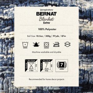 Bernat Blanket Extra Vapor Gray Yarn - 2 Pack of 300g/10.5oz - Polyester - 7 Jumbo - 97 Yards - Knitting/Crochet