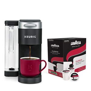 keurig k-supreme single serve coffee maker with lavazza classico, medium roast, 32 k-cup pods