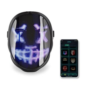 chemion led mask with bluetooth app, led face mask for adults, kids, digital face mask for birthday parties, concerts, costume mask, usb charge