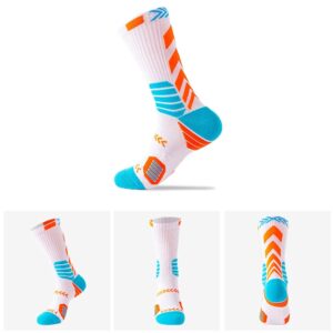 YWSLRC 5 Pairs Men's Athletic Crew Socks Performance Thick Cushioned Sport Basketball Running Training Compression Sock