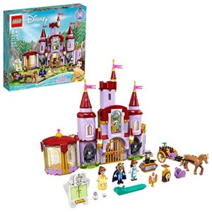 lego disney belle and the beast’s castle 43196 building toys from the beauty and the beast movie with horse toy, plus princess & prince mini dolls