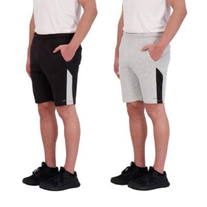 unipro mens basketball shorts with pockets 2 pack quick dry athletic mesh short for men gym workout and training clothing (as1, alpha, l, regular, regular, black-grey heather)