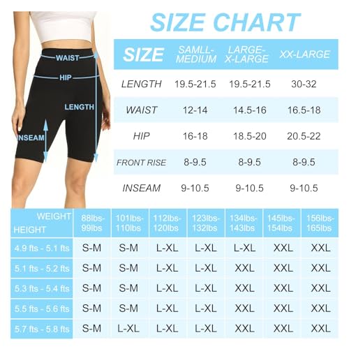 GAYHAY High Waisted Biker Shorts for Women - 8"/5"/3" Soft Black Spandex Shorts for Workout Volleyball Yoga Dance