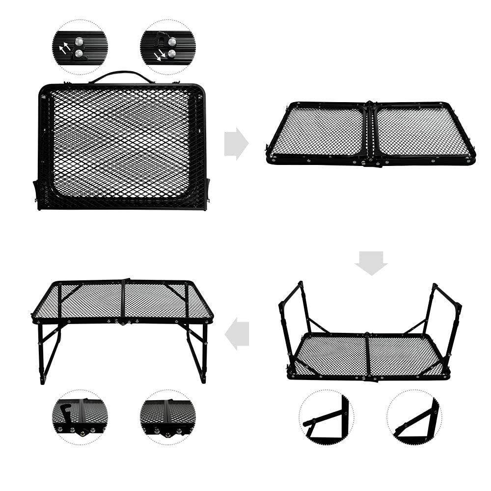 TIYASTUN Camping Table Small Foldable Table Small Folding Table Portable Table Adjustable Folding Table Picnic Table Beach Table Camp Table Grill Table bbq Table