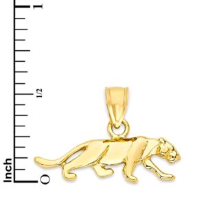 10k Real Solid Gold Panther Pendant, Leopard Jewelry, Jaguar Gifts for Her