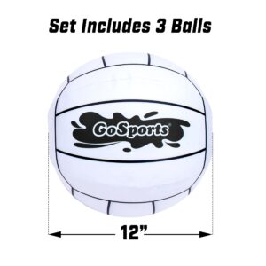 GoSports 12 Inch XL Inflatable Volleyball, 3 Pack - Easier Rallies on an Epic Scale for All Skill Levels