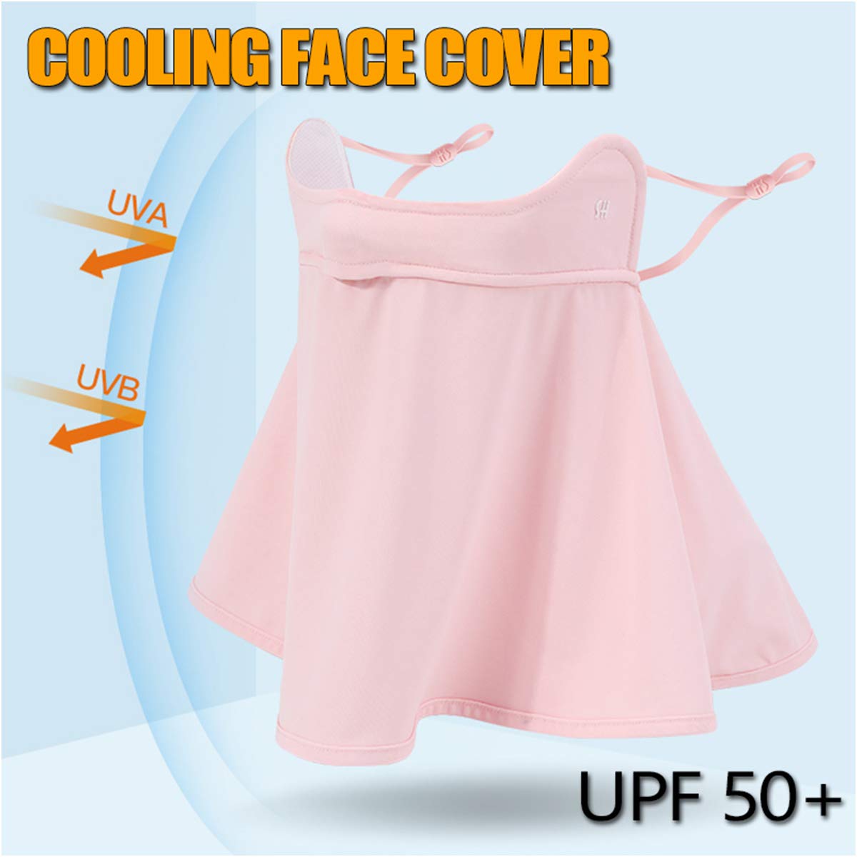 WRELS UPF 50+ Unisex Breathable Cooling Face Cover Sun UV Protection Earloop Neck Gaiter Scarf for Summer Outdoor Activities (Light Gray)