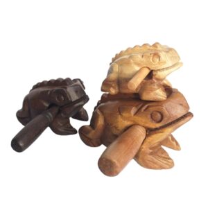 cozinest percussion instruments wooden frog medium size 4.8 inch, 4 inch and 3 inch family wood frog guiro rasp musical instrument tone block musical instrument home office decoration