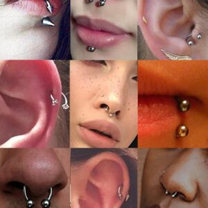 Prjndjw 16G Surgical Steel Nose Septum Rings Piercing Jewelry Horseshoe Septum Jewelry Cartilage Helix Tragus Earring Hoop Eyebrow Lip Hoop Retainer for Women Men Body Piercing Rings 10mm CZ glow