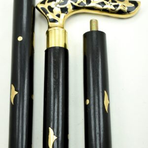 Unique Nautical Walking Cane Beautiful Handle Walking Folding Stick With Brass Handle And Brass Inlay For Men And Women