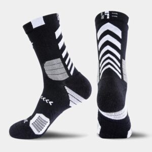 YWSLRC 5 Pairs Men's Athletic Crew Socks Performance Thick Cushioned Sport Basketball Running Training Compression Sock