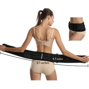 sunfatt plus-size back support for women,back support belt for women,55" back brace for lower back pain women,lower back and sciatica pain relief devices,sacroiliac belt suit for 43-57" hip. black