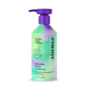 evanyc lazy jane air dry hair conditioner, 8.8 fl oz, vegan and gmo-free, anti frizz hair products for women, natural texture and frizz control