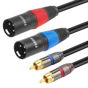 yabeda rca to xlr cable,heavy duty dual rca male to dual xlr male hifi stereo audio connection microphone interconnect cable - 3feet