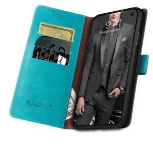 SUANPOT for Samsung Galaxy S10 6.1"(NON S10e,S10+) with RFID Blocking Leather Wallet case Credit Card Holder,Flip Folio Book Phone case Shockproof Cover Women Men for Samsung S10 case Wallet