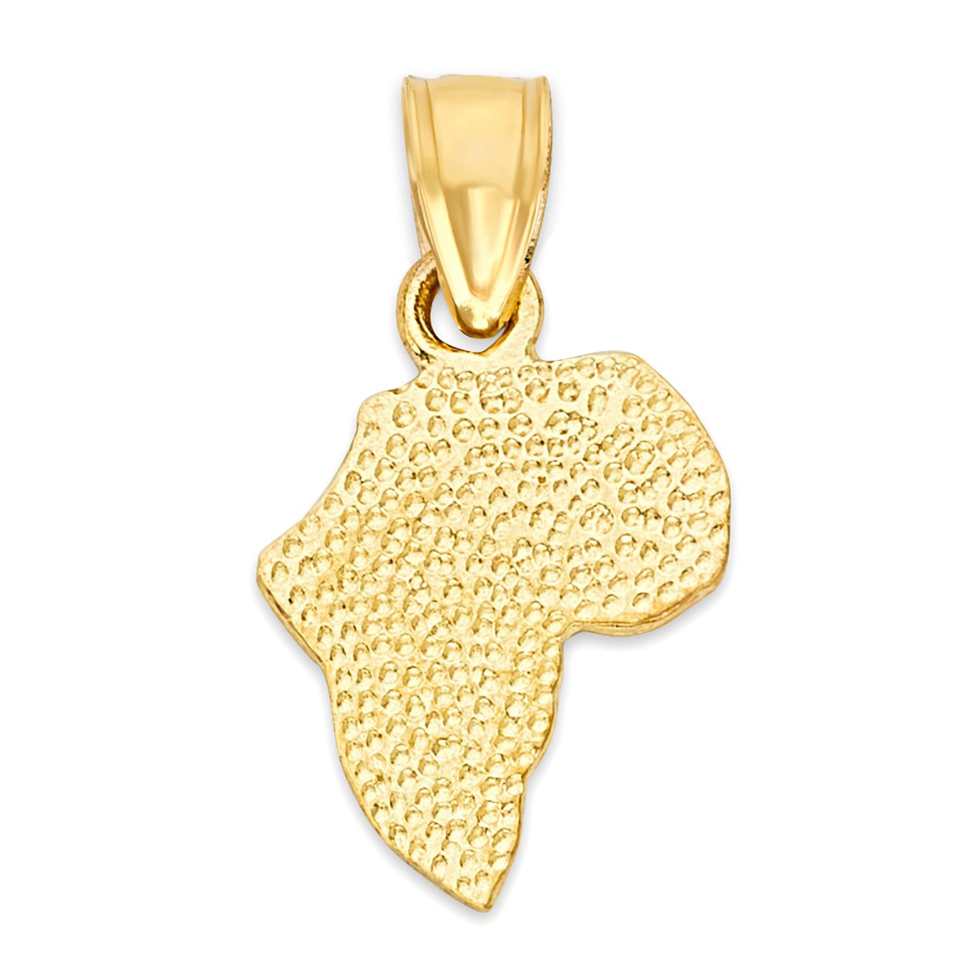 10k Real Solid Gold Dainty Africa Pendant, African Jewelry Gifts for Her