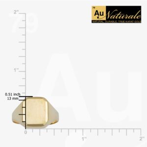 10k Yellow Gold Rectangular Signet Ring (13 mm, size 9)