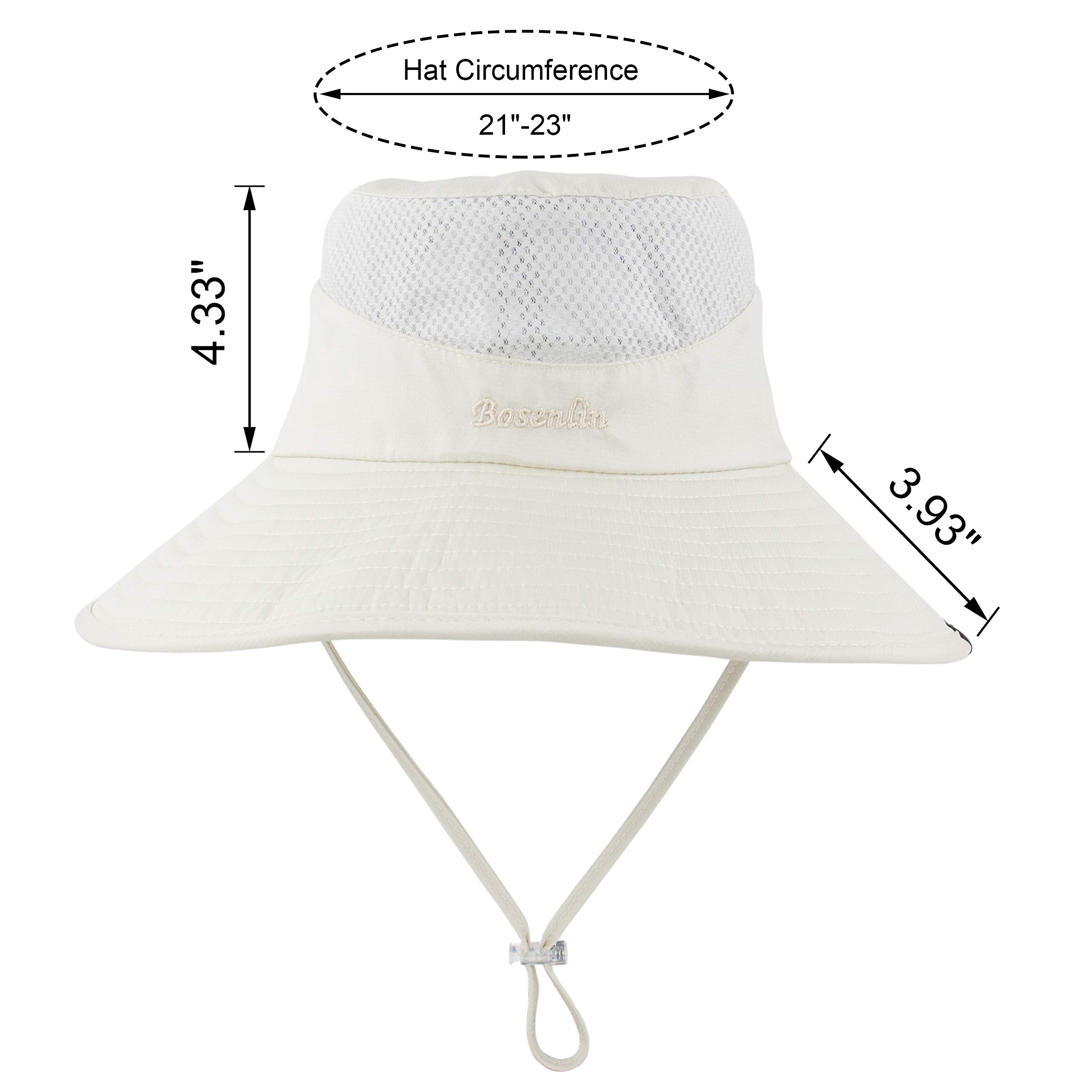 Mukeyo Womens Ponytail Sun Hat Summer Foldable Wide Brim Outdoor UV Protection Mesh Bucket Cap for Beach Fishing Hiking Gardening Beige