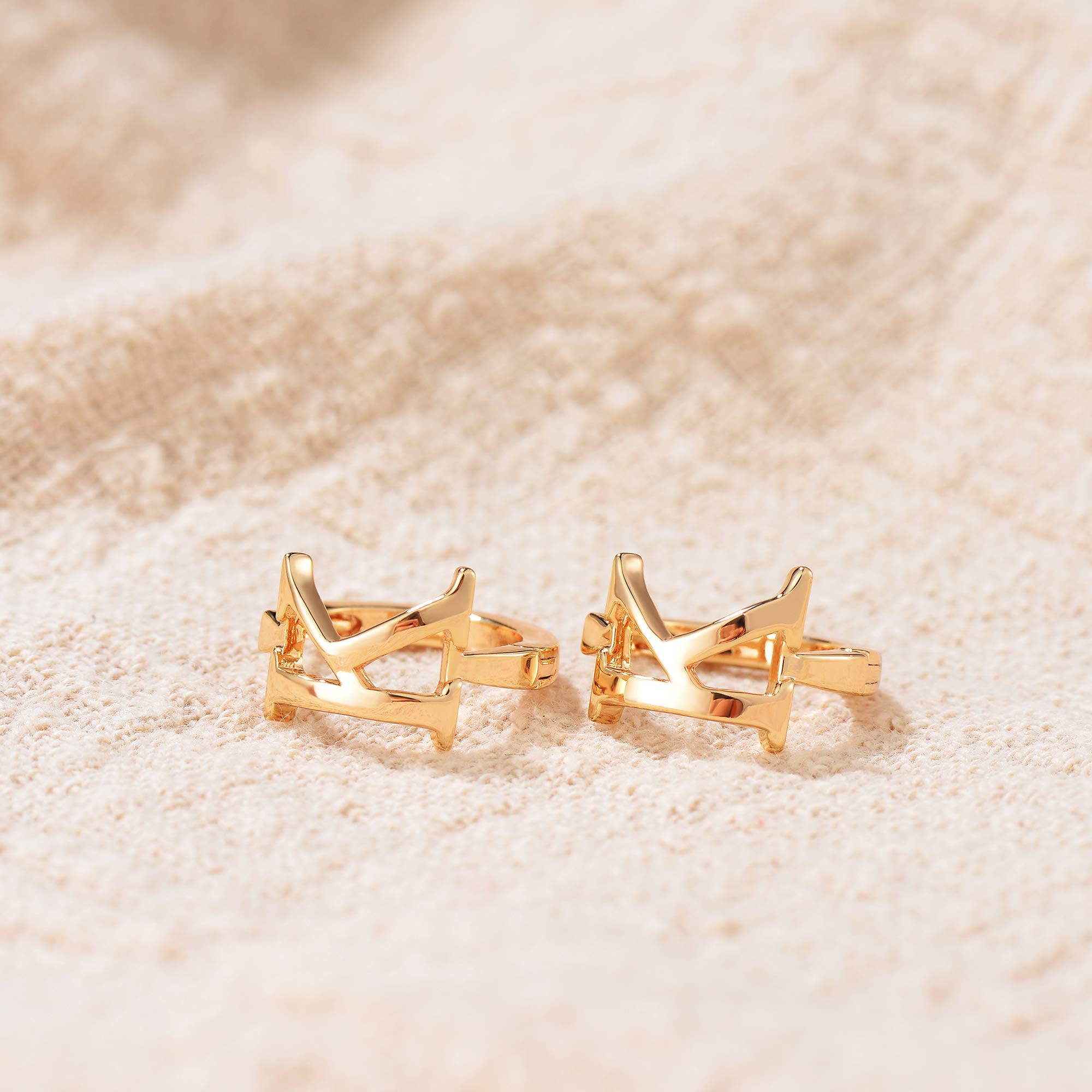 MEVECCO Initial Huggie Hoop Earrings 18K Gold Filled Letter Dainty Simple Alphabet Initials K 26 Letter Hoop Earrings Personalized Charm Tiny Minimalist Initial Jewelry for Her