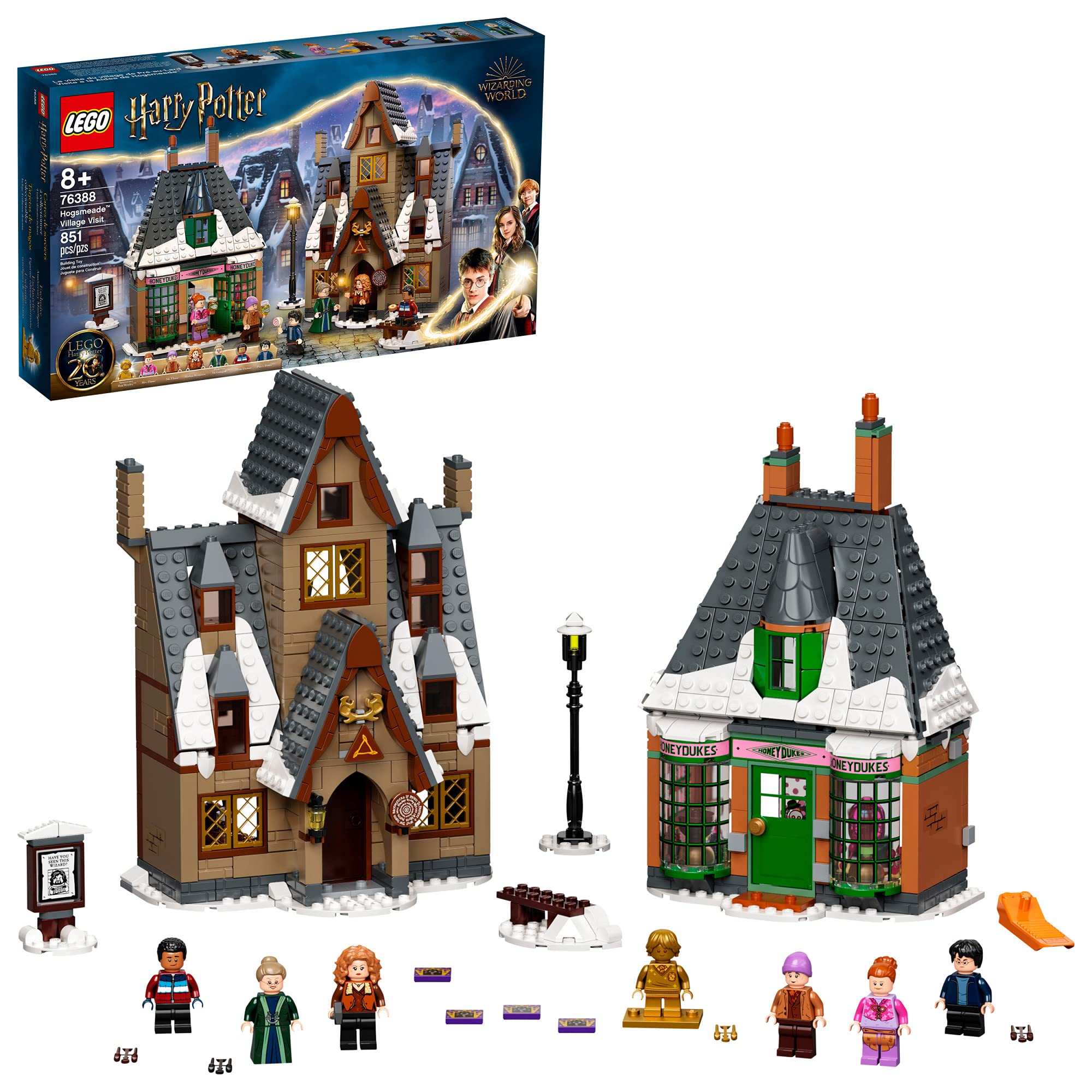 LEGO Harry Potter Hogsmeade Village Visit 76388 Building Toy, 20th Anniversary Set with Collectible Golden Ron Weasley Minifigure, Birthday Gift for Idea for Kids, Girls and Boys Ages 8+