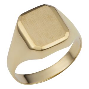 10k yellow gold rectangular signet ring (13 mm, size 9)