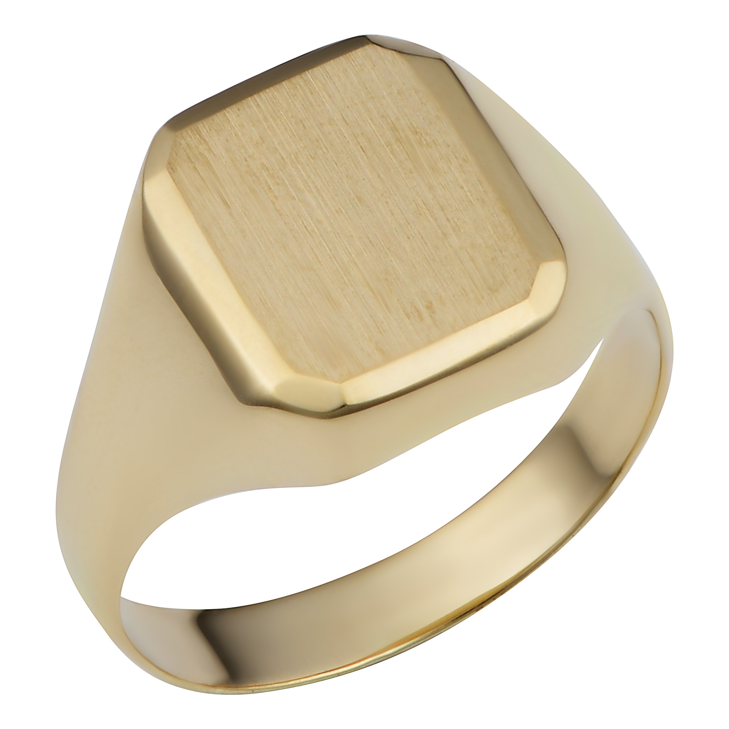 10k Yellow Gold Rectangular Signet Ring (13 mm, size 9)