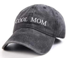 cool mom hat, gift for mothers day brithday christmas mama hats for women, embroidery distressed mom hat baseball caps black