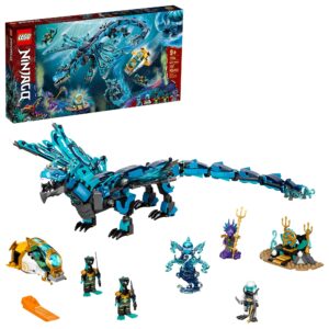 lego ninjago water dragon toy, 71754 building set with 5 minifigures and weapons, ninja gifts for 9 plus years old kids, boys & girls