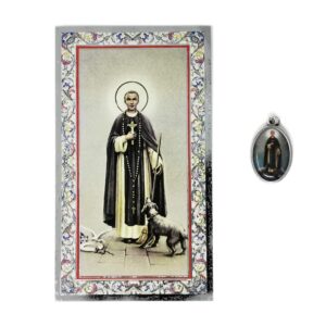 catholic silver colour metal 2.5cm st. martin de porres medal pendant and prayer