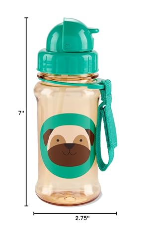 Skip Hop Toddler Sippy Cup with Straw, Zoo Straw Bottle, Pug