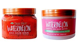 tree hut radiant skin watermelon shea sugar scrub bundled with watermelon whipped shea body butter