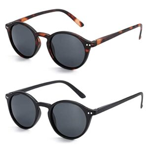 zenottic polarized sunglasses for women men: retro shades round | square frame uv protection 2 pack