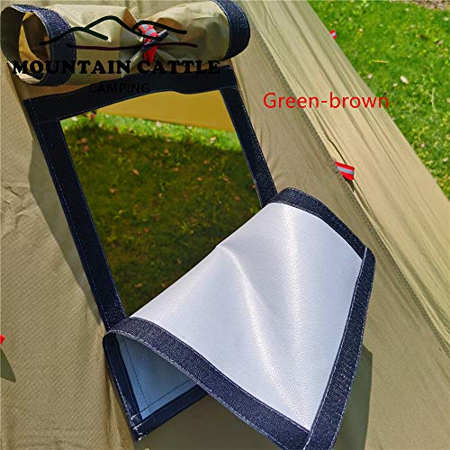 Genma0 Ultralight 2 Person Tipi Hot Tent with Fire Retardant Stove Jack for Flue Pipes with 2 Doors Army Green