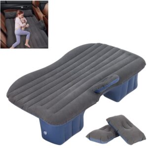 car air mattress, portable inflatable air mattress bed with compact twin pillows for travel, camping, vacation, sleeping, suitable for suvs, rvs, trucks, minivans etc