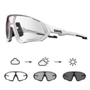 kapvoe photochromic cycling glasses men women mountain bike sunglasses clear mtb bicycle riding