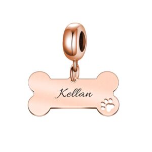 lonago persoanlized name bone charm for bracelet customize name charm bead for bangle bracelet gift for women