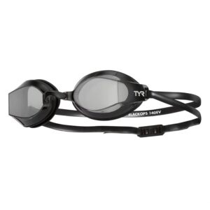 tyr black ops non mirrored adult fit swim goggles, smoke/black