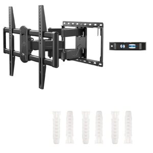 mounting dream md2617 full motion tv wall mount with swivel and tilt for 42-84 inch tv, vesa 600x400mm and md5751 concrete wall anchors for tv wall mount installation 6pcs