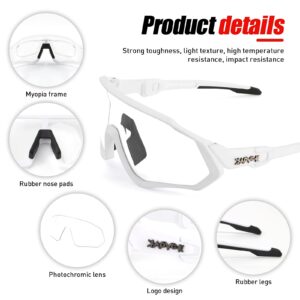 KAPVOE Photochromic Cycling Glasses Men Women Mountain Bike Sunglasses Clear MTB Bicycle Riding