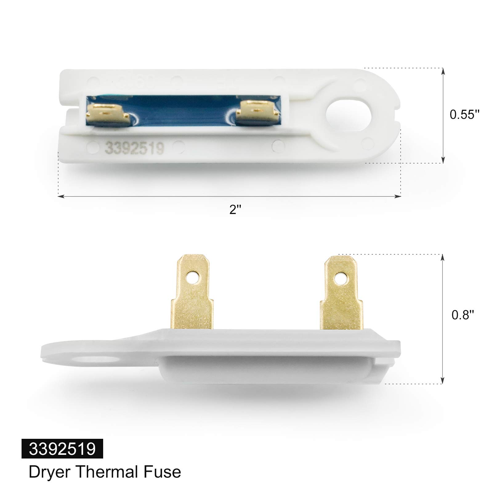 3977393 & 3392519 Dryer Thermal Fuse & 3977767 Dryer High Limit Thermostat & 3387134 Dryer Cycling Thermostat - Compatible with Whirlpool Kenmore Dryer