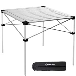 kingcamp kc3961_silver camping table, 27.5"×27.5"×27.1"