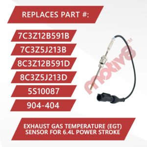 Motiv8 Exhaust Gas Temperature Sensor Powerstroke EGT DPF DOC | Ford Super Duty 6.4L V8 | F-250 F-350 F-450 F-550 2008-2010 | Replaces: 8C3Z5J213D 7C3Z12B591B 7C3Z5J213B 8C3Z12B591D