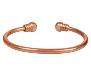 touchstone handcrafted by indian skilled artisans durable high gauge copper hand twisted pipe bracelet in natural tone.